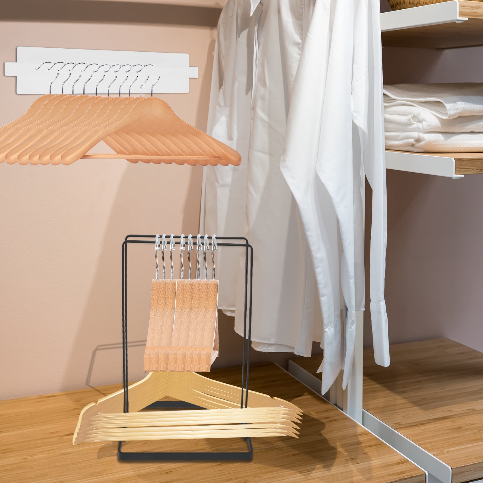 2Pcs Hanger Organizer Stacker Metal Hanger Holder Stacker Sturdy Hanger ...