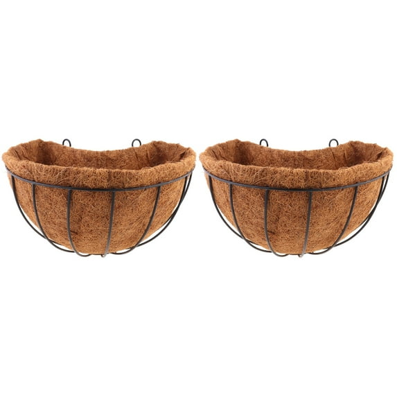 2Pcs Hanging Baskets for Plants Outdoor- Coconut Coir Hanging Planters ...