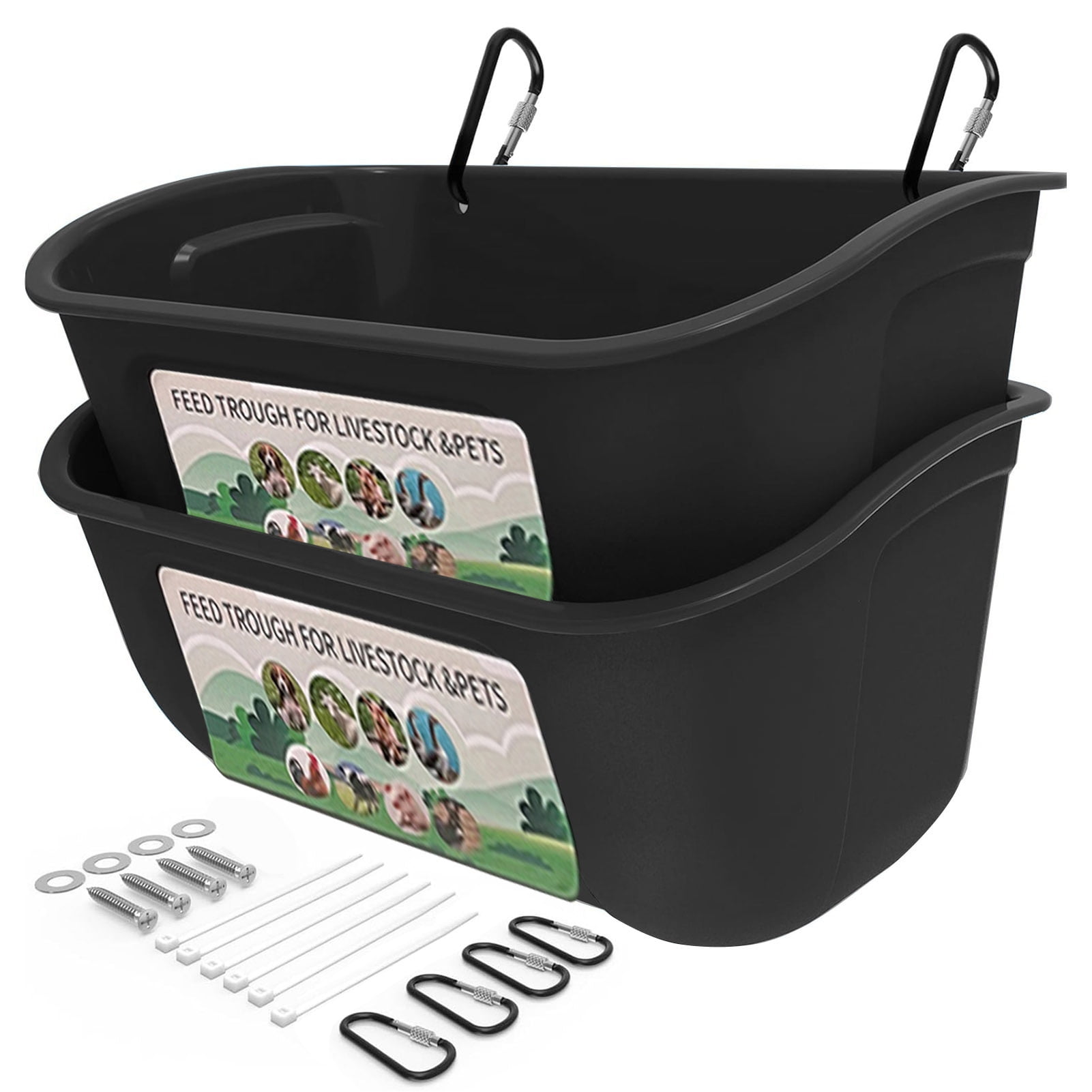 2Pcs Hanging Chicken Feed Trough BPA-Free Plastic Chicken Feeder ...