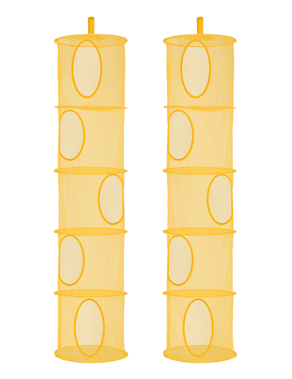 coastal rose Hanging Mesh Storage Shelves, 2 Pack Foldable 5 Tier ...