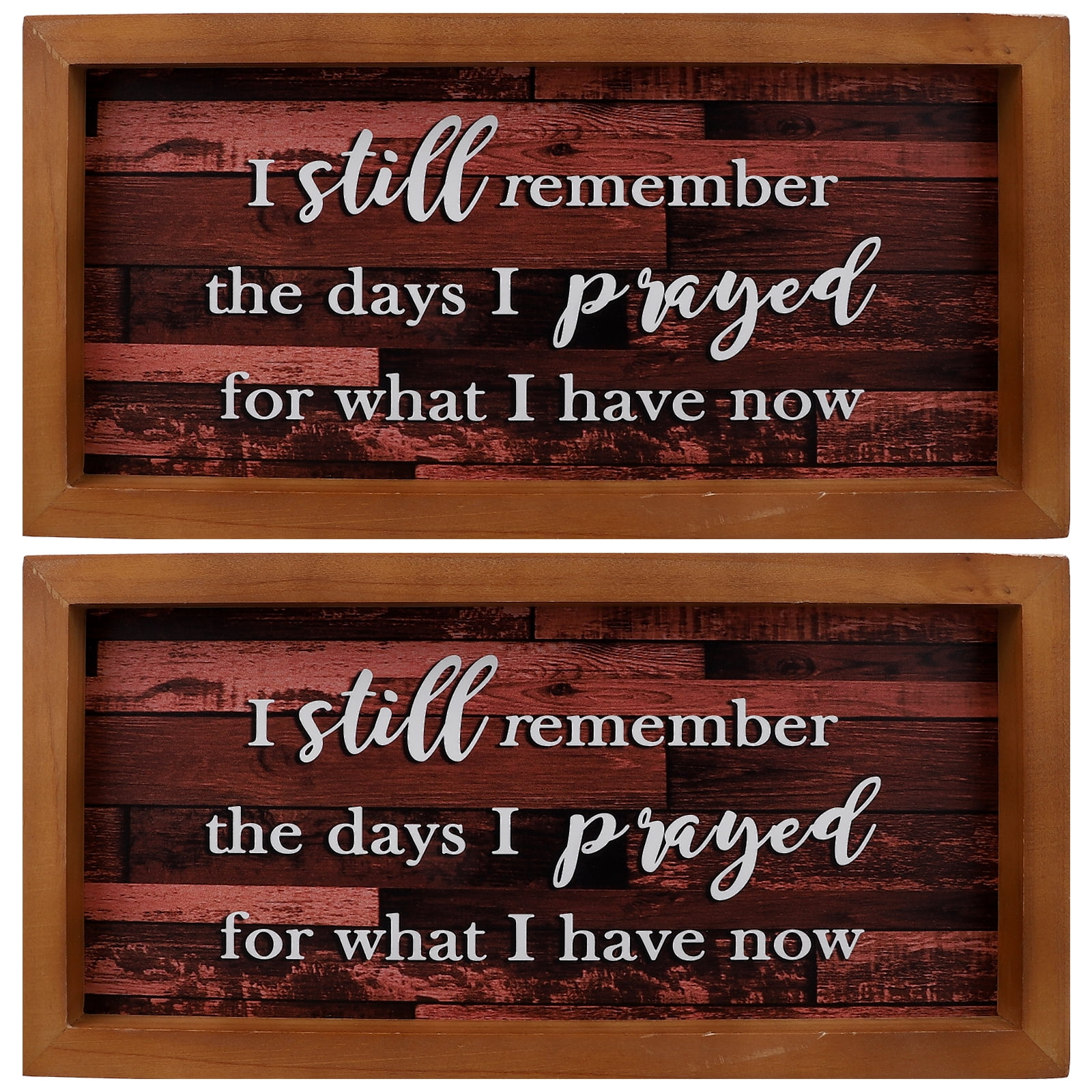 2Pcs Hanging Text Painting Retro Style Picture Wall Art Craft Wooden ...