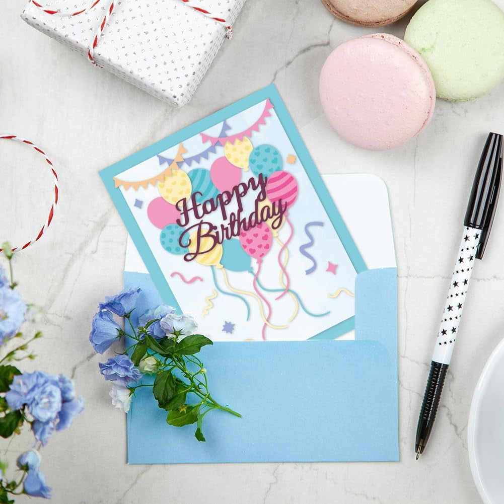 2Pcs Happy Birthday Balloon Greetings Cutting Dies Cut Stencils ...