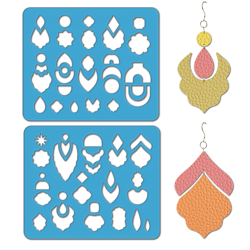 2Pcs Heart Earrings Making Templates 7x6 Inch Acrylic Earring Handwork ...