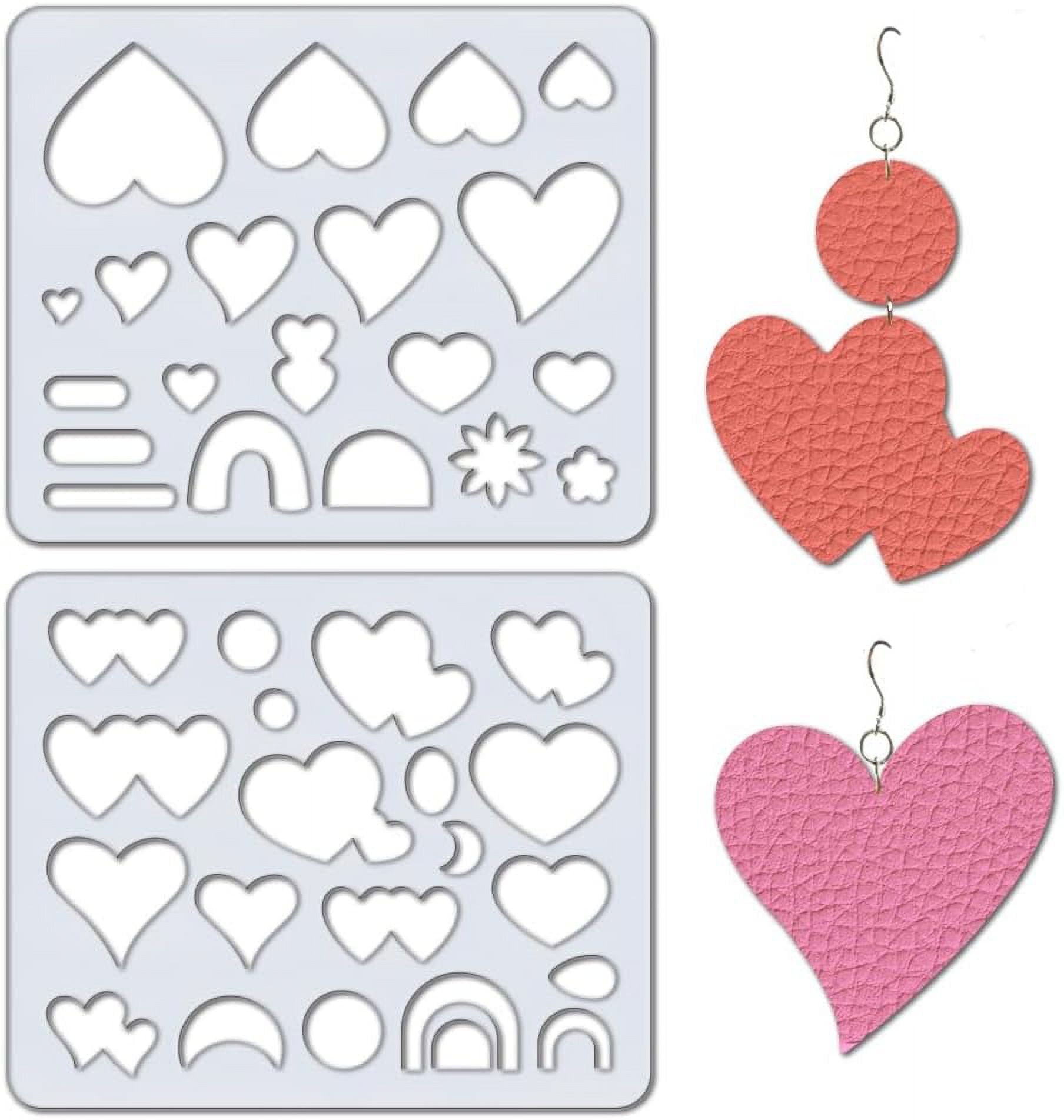 2Pcs Heart Earrings Making Templates 7x6 Inch Acrylic Earring Handwork ...