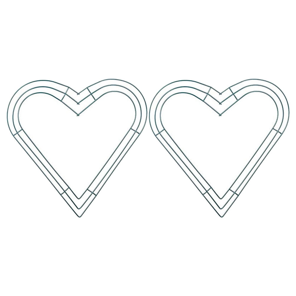 2Pcs Heart Shaped Wire Wreath Frame Xmas Wire Wreath Frame Wreath ...