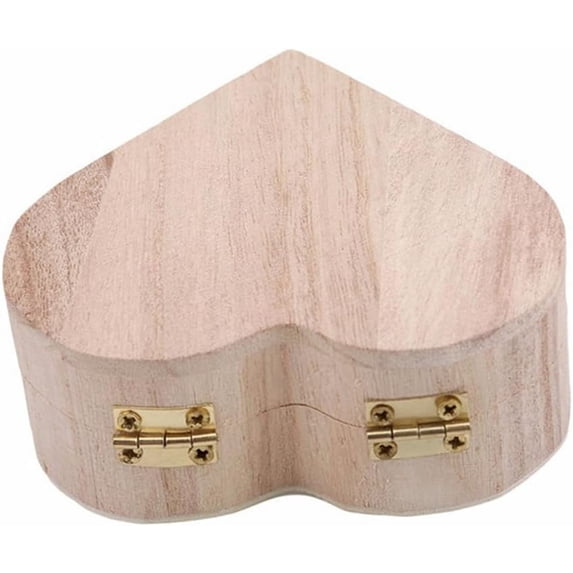 2Pcs Heart Wood Jewelry Storage Boxes Jewelry Gift Case with Hinged Lid ...