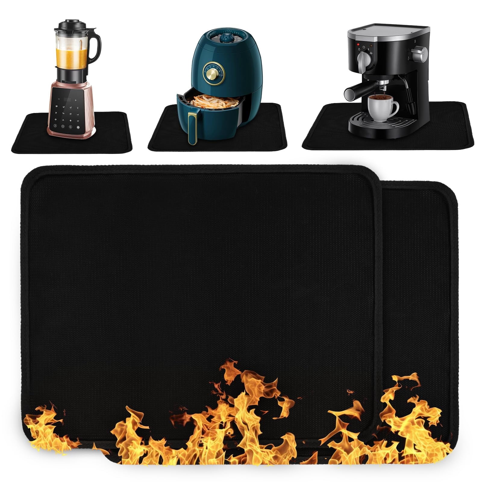 2Pcs Heat Resistant Mat for Countertop 24 x 16 inch Glass Fiber Hot Pad ...