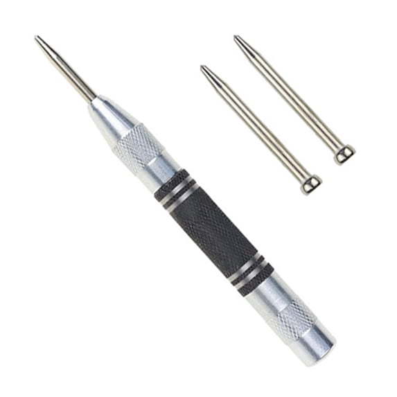 2Pcs Heavy Duty Automatic Center Punch Hardened Steel Knurled Handle ...