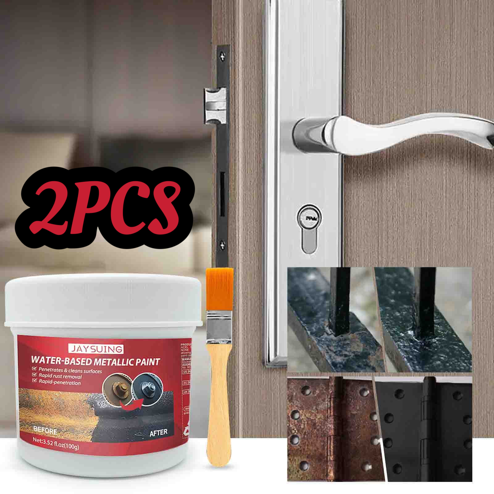 2Pcs Heavy-Duty Metal Rust Remover, Stainless Steel Rust Remover, Anti ...