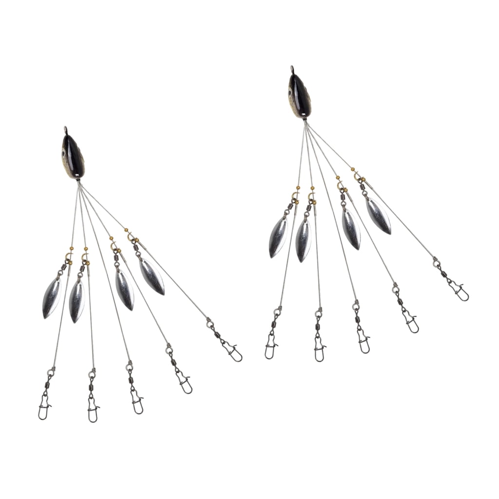 2Pcs High Efficiency Umbrella Fishing Lures Rigs Light Weight 5 Arm ...