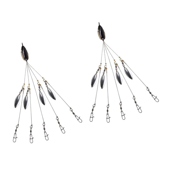2Pcs High Efficiency Umbrella Fishing Lures Rigs Light Weight 5 Arm ...