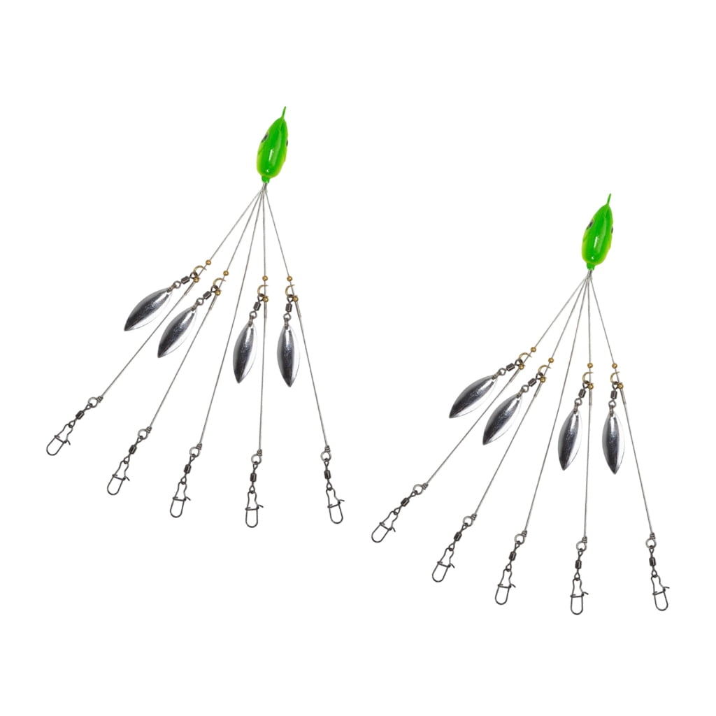 2Pcs High Efficiency Umbrella Fishing Lures Rigs Light Weight 5 Arm ...