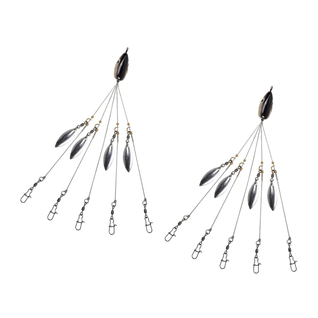 2Pcs High Efficiency Umbrella Fishing Lures Rigs Light Weight 5 Arm ...