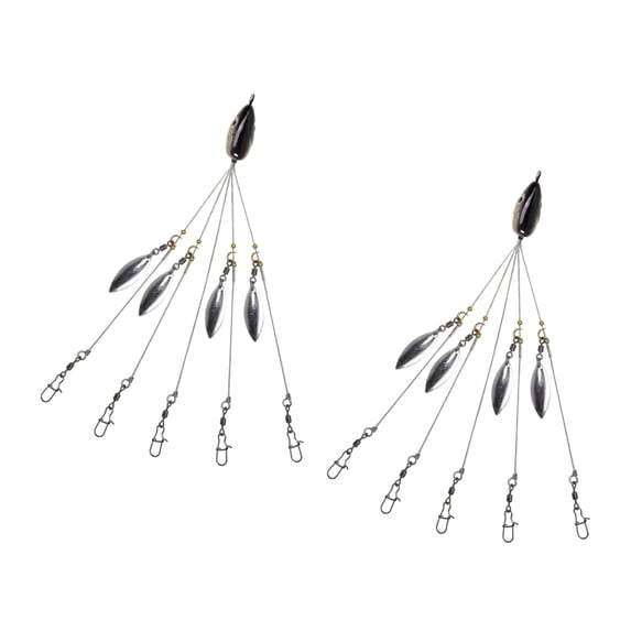 2Pcs High Efficiency Umbrella Fishing Lures Rigs Light Weight 5 Arm ...