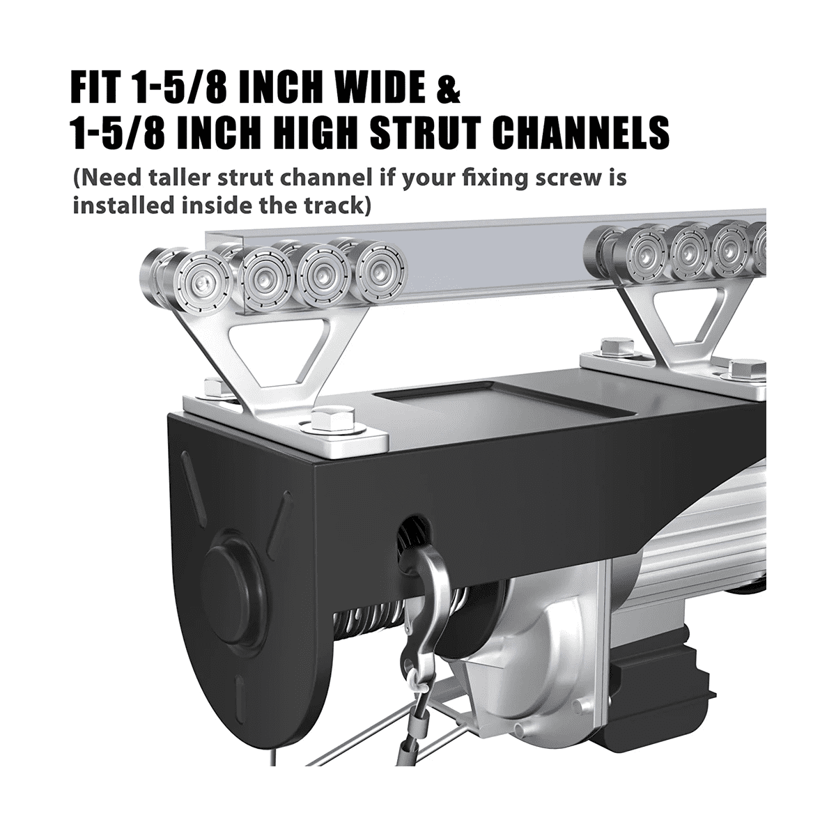 2Pcs Hoist Trolley for PA200-1000 Electric Hoist, 8 Wheels Trolley ...