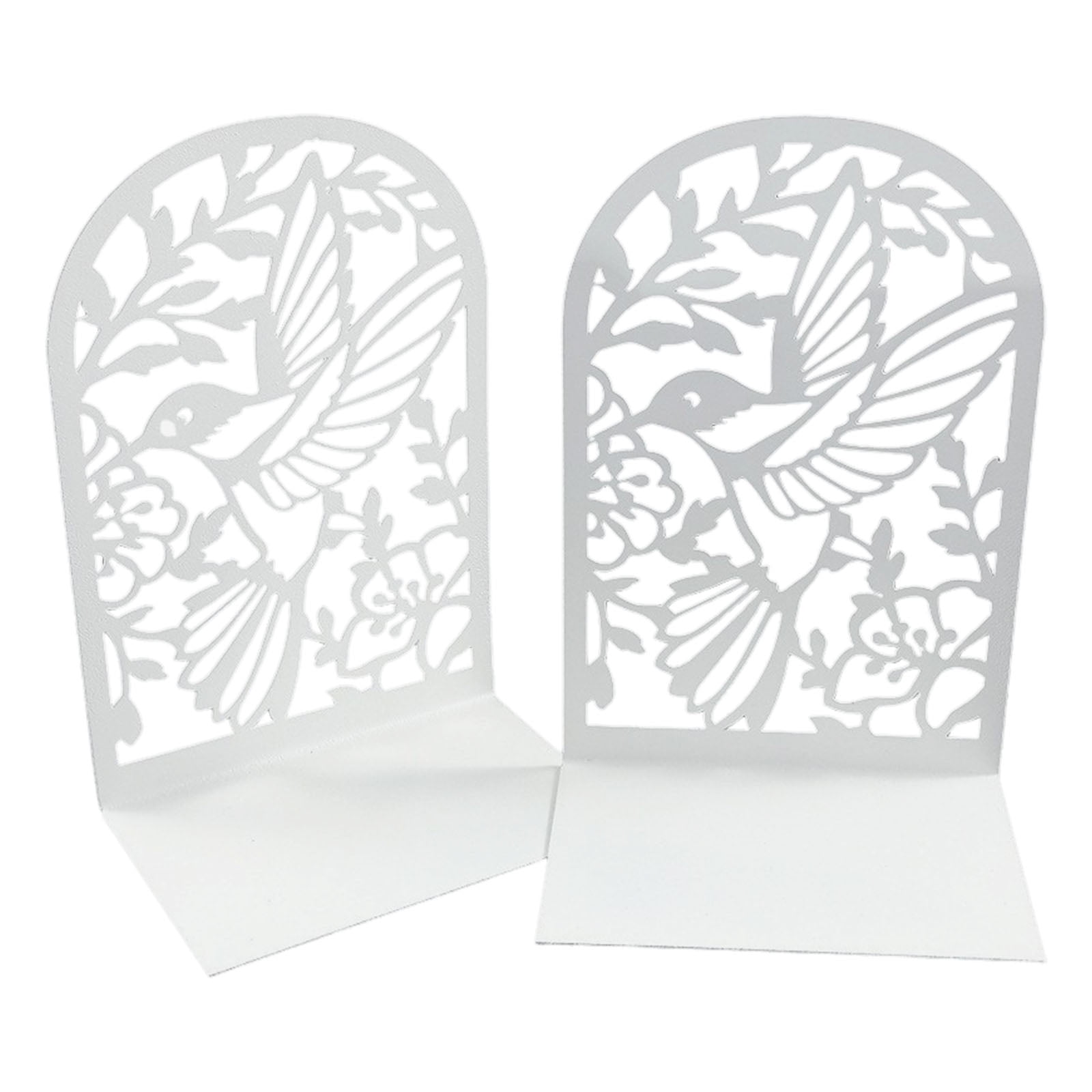 2Pcs Hollow Book Ends for Shelves Heavy Duty Metal Bookends Hollowed ...
