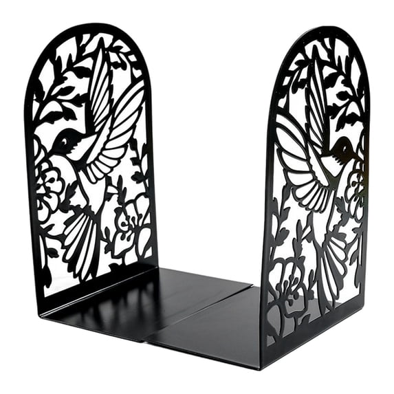 2Pcs Hollow Book Ends for Shelves Heavy Duty Metal Bookends Hollowed ...