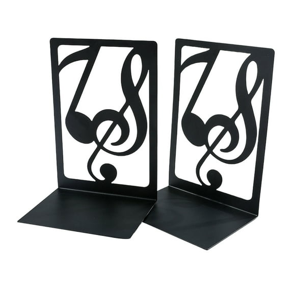 2Pcs Hollow Book Ends for Shelves Heavy Duty Metal Bookends Musical ...