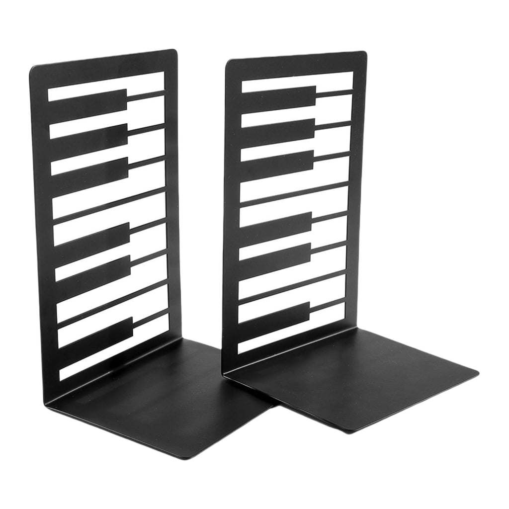 2Pcs Hollowed Musical Note Book End For Shelves Heavy Duty Metal Book ...