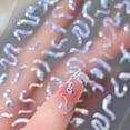 2Pcs Holographic Embossed Snake Shape Nail Art Stickers - Creative Nail ...