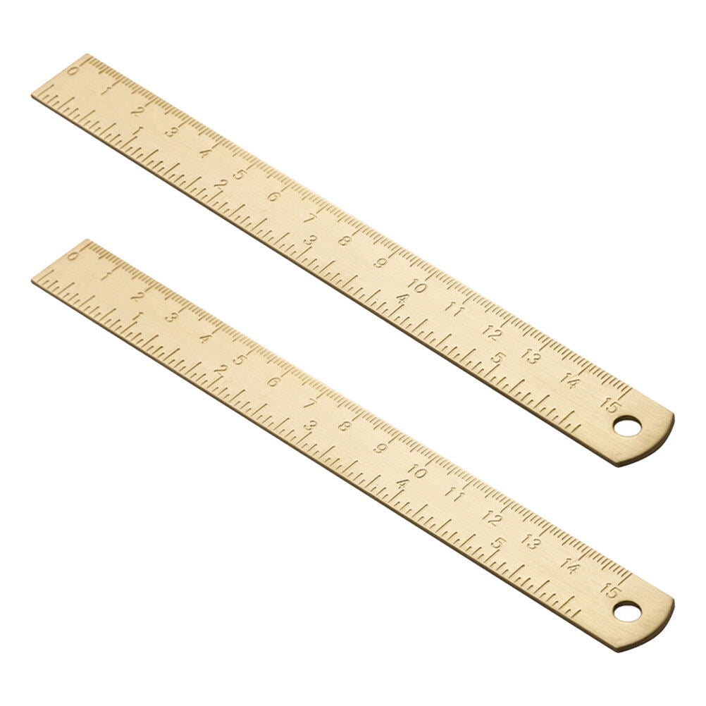 2Pcs Household Brass Rulers Vintage Bookmark Rulers Multi-function ...