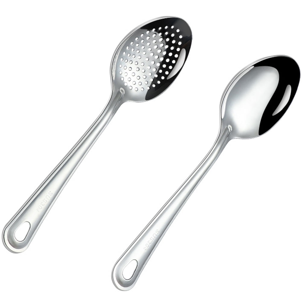 2Pcs Household Slotted Utensil Multifunctional Serving Spoon Portable ...