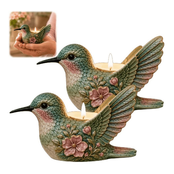 2Pcs Hummingbird Candle Holder of Hope & Blessings, Inspirational ...
