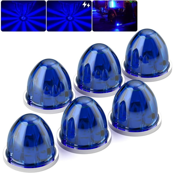 2Pcs Ice Blue Watermelon LED Strobe+Constant Marker Lights Dual ...