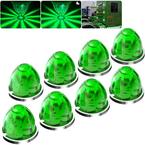 2Pcs Ice Blue Watermelon LED Strobe+Constant Marker Lights Dual ...