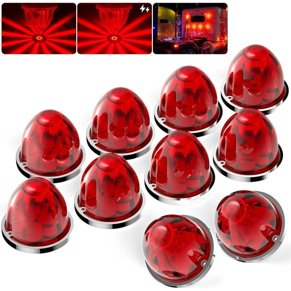 2Pcs Ice Blue Watermelon LED Strobe+Constant Marker Lights Dual ...