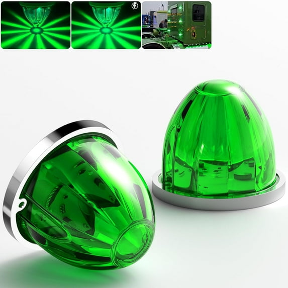 2Pcs Ice Blue Watermelon LED Strobe+Constant Marker Lights Dual ...