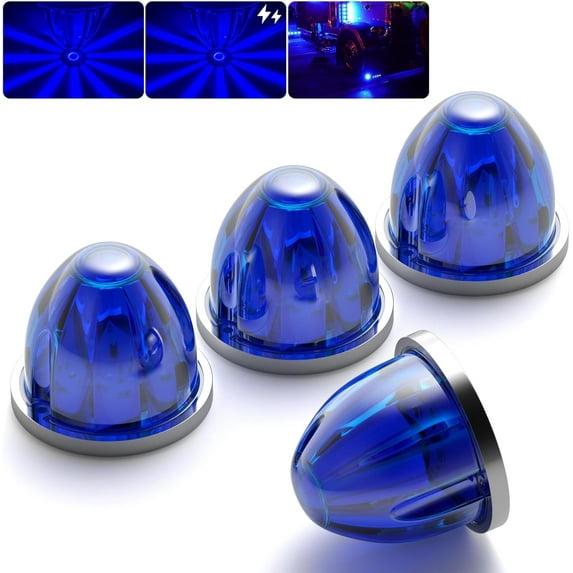 2Pcs Ice Blue Watermelon LED Strobe+Constant Marker Lights Dual ...