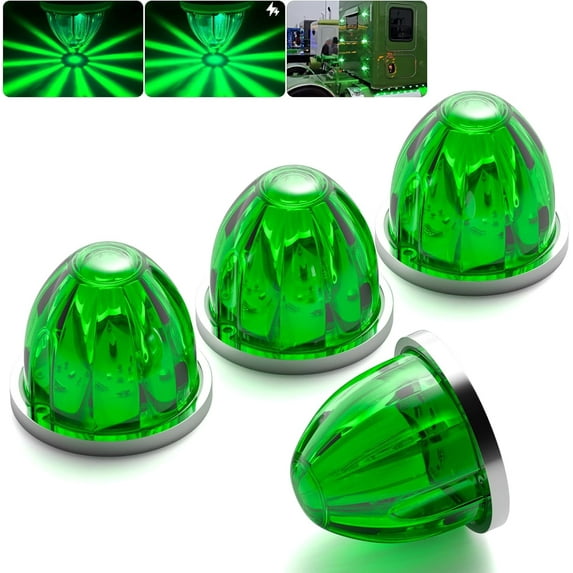 2Pcs Ice Blue Watermelon LED Strobe+Constant Marker Lights Dual ...