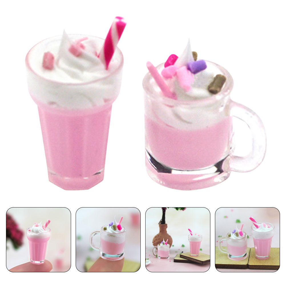 2Pcs Ice Cream Model Decorations DIY Ice Cream Model Prop Mini House ...