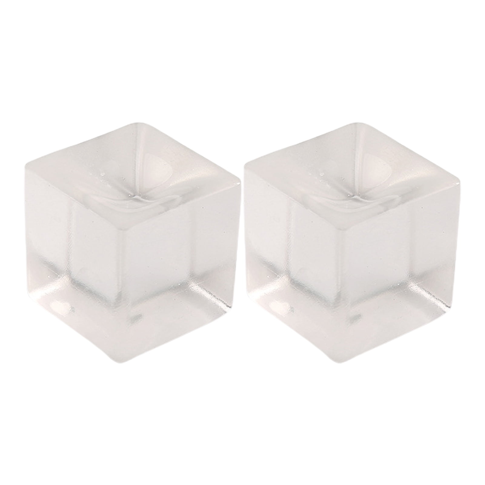 2Pcs Ice Cube Squeeze Toys Soft TPR Quick Recovery Transparent Square ...