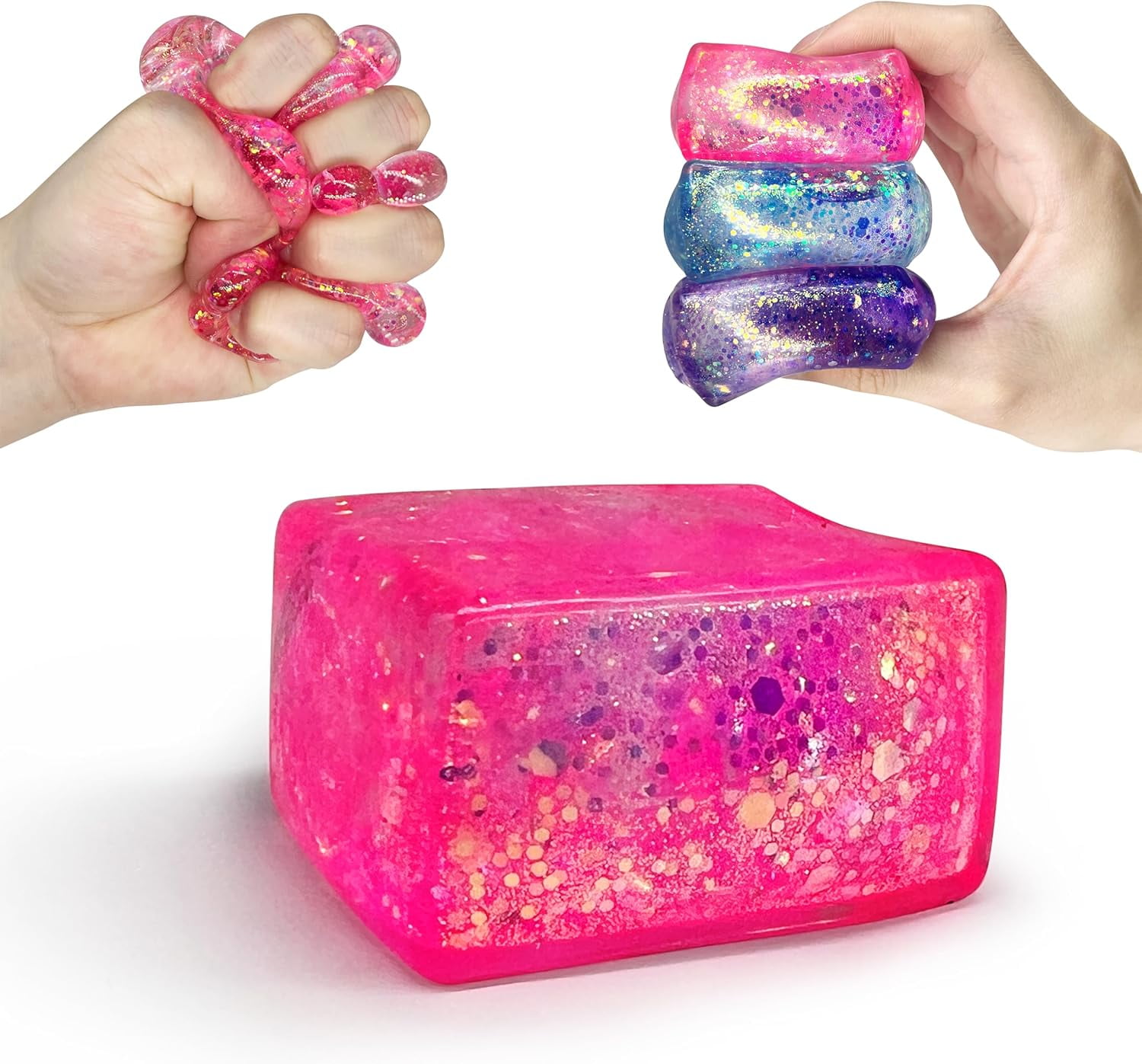 2Pcs Ice Cube Stress Balls for Adults Sugar Ball Squishy Fidget Toys ...