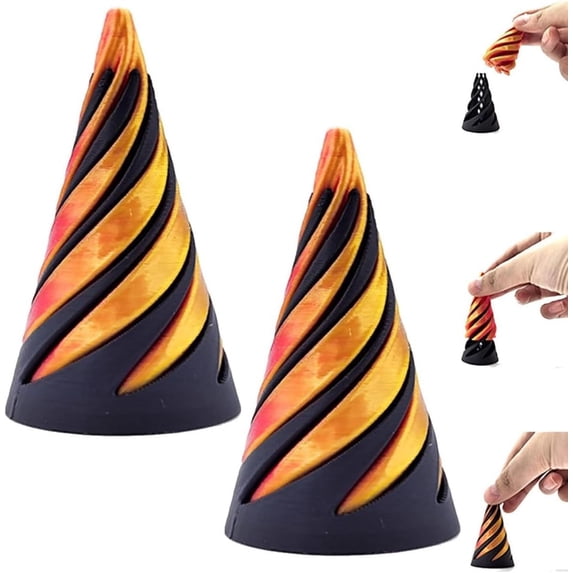 2Pcs Impossible Cone,Spiral Cone Fidget Toy 3D Printed Spiral Cone ...