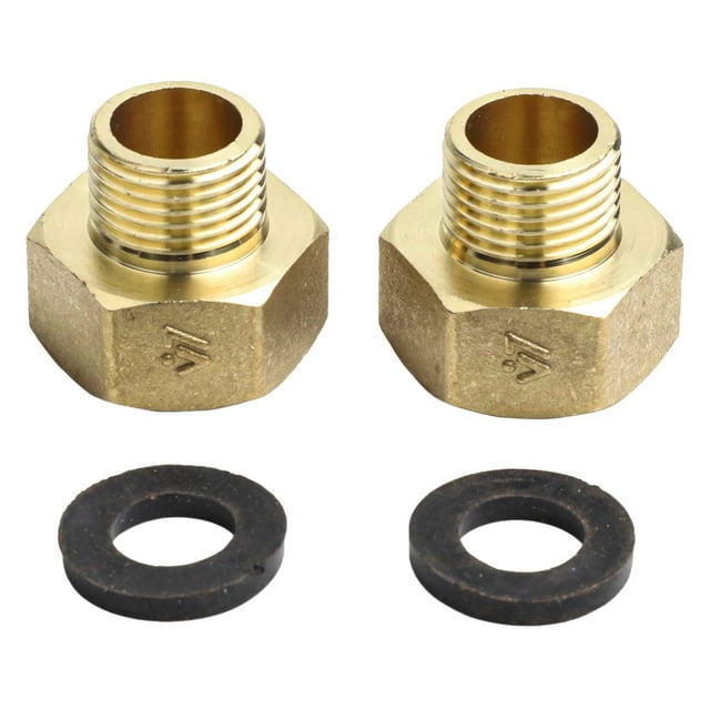 2Pcs In Female To 1/2 In Male Thread Brass Hex Bushing Reducing Connector G1/2 To G1 - Walmart.com
