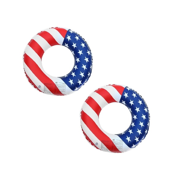 2Pcs Inflatable Flag Pool Floats 31.4Inch ClassicStriped SwimRings ...