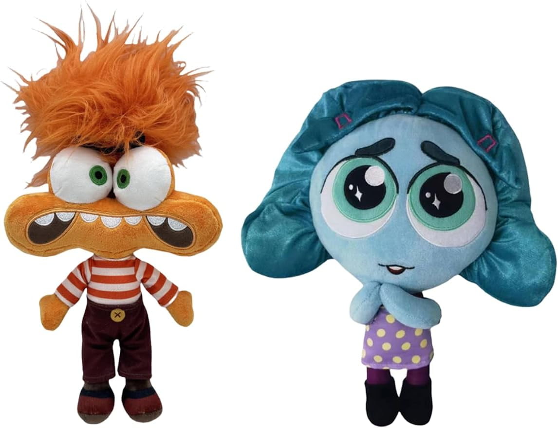 2Pcs Inside Out 2 Soft Toys, Inside Out Anxiety & Envy Plush Toys ...