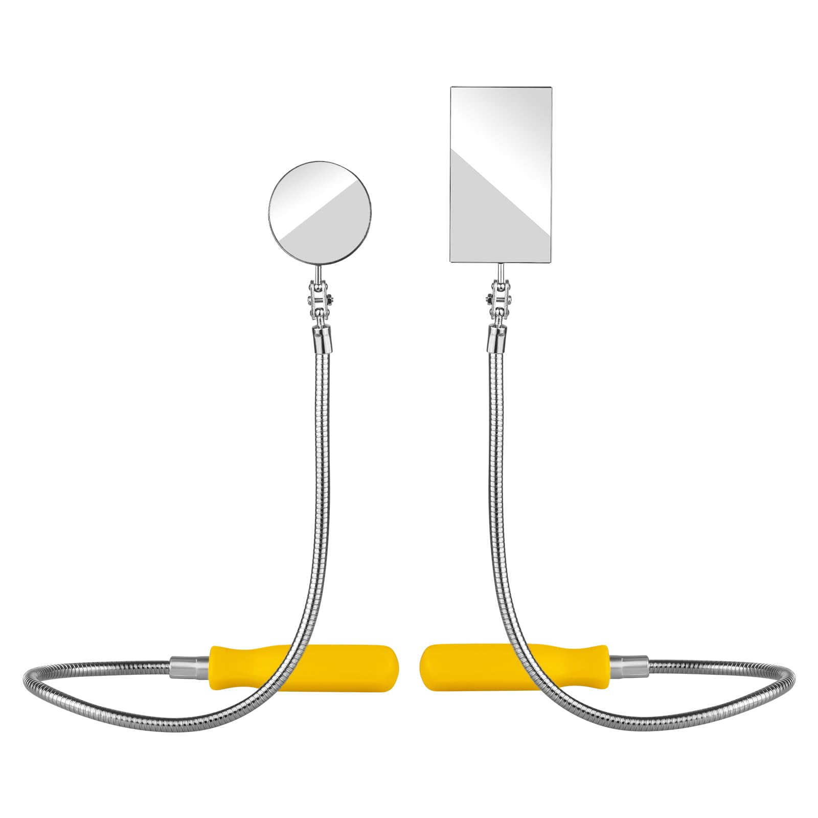 2Pcs Inspection Mirror, Flexible Mechanic Mirror 360 Rotation Bendable ...