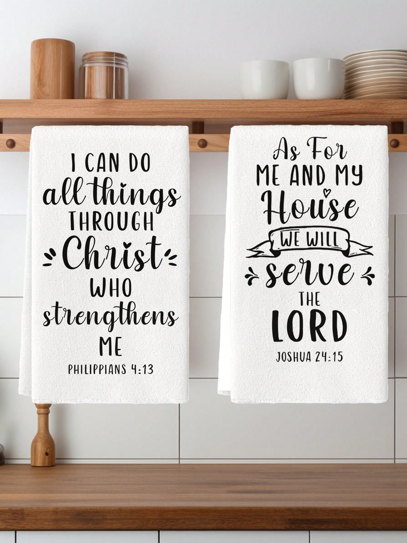 2Pcs Inspirational Christian Kitchen Towels, Soft Polyester, Bible ...