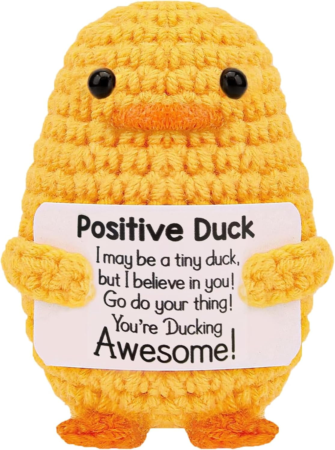 2Pcs Inspirational Crochet Positive Duck Cute Handmade Knitted Duck Toy ...