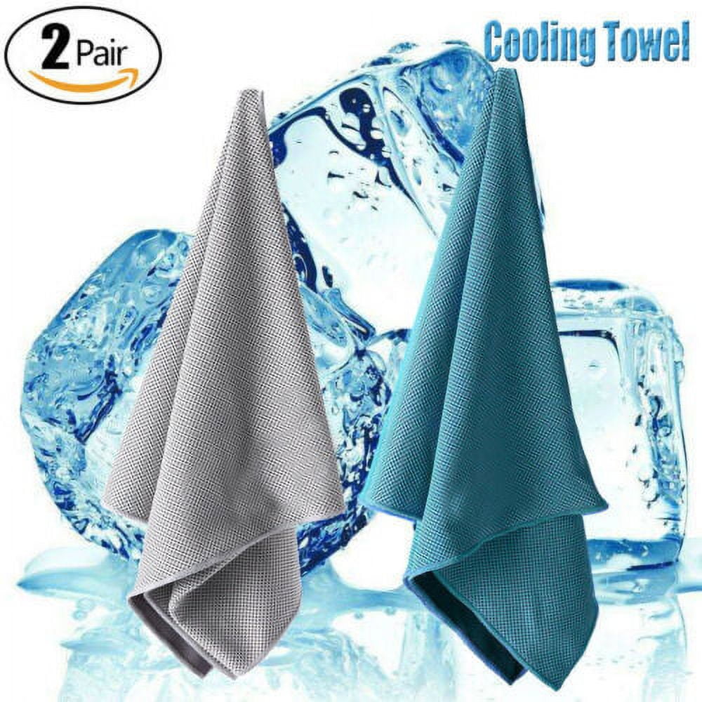 2Pcs Instant Cooling Towel ICE Cold Golf Cycling Jogging Gym Sports ...