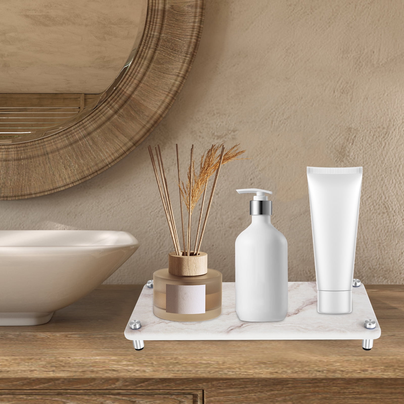 2Pcs Instant Dry Sink Caddy Water Absorbing Sink Stone Tray Nonslip ...