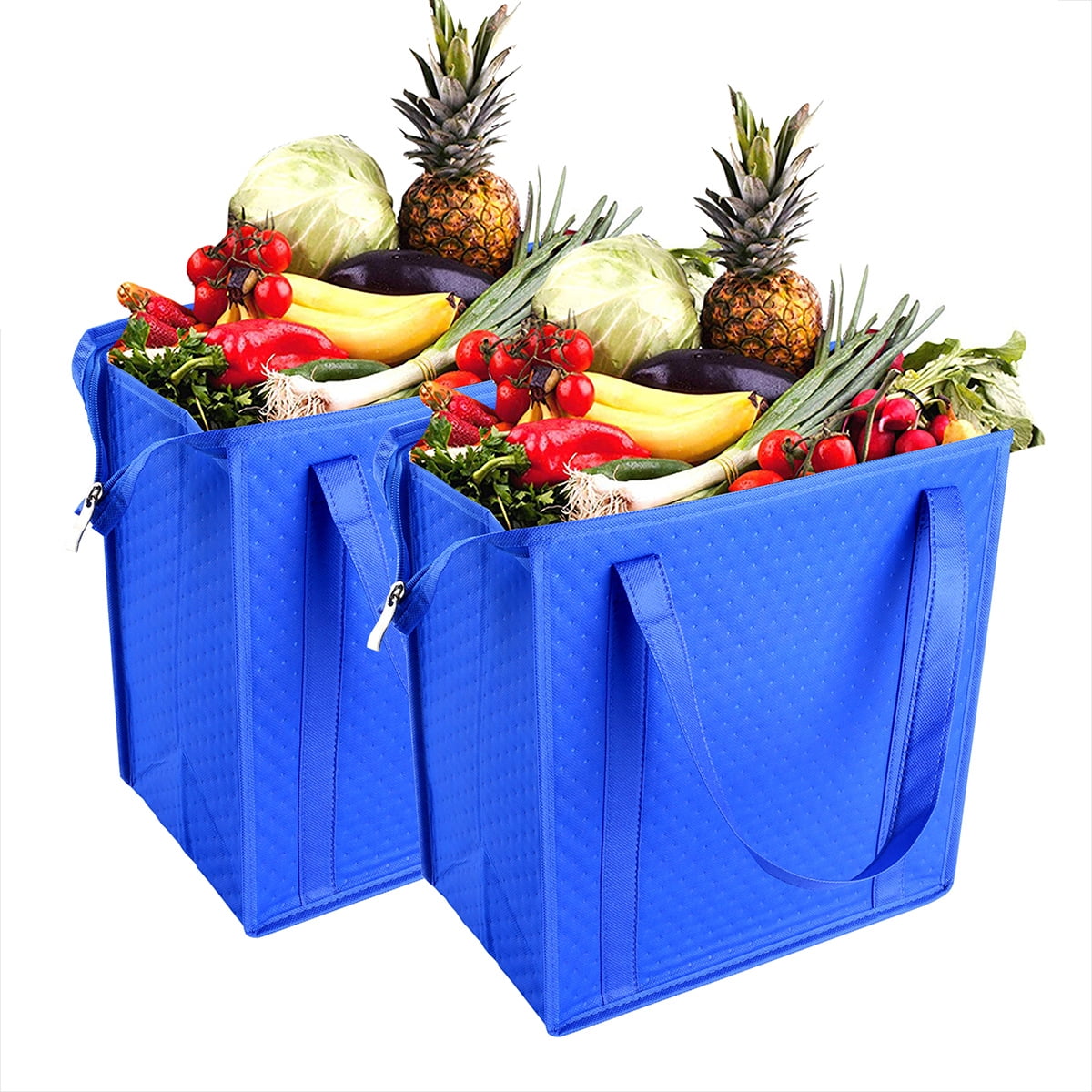 2Pcs Insulated Shopping Bags-Large Capacity, Reusable, Thermal, Cooler ...