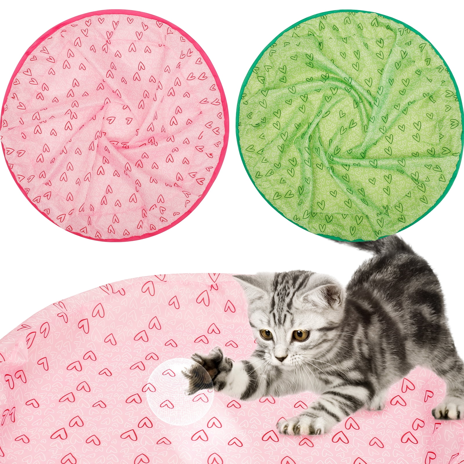2Pcs Interactive Cat Toy Bag Creative Hide and Seek Cat Mat Toy 72cm ...