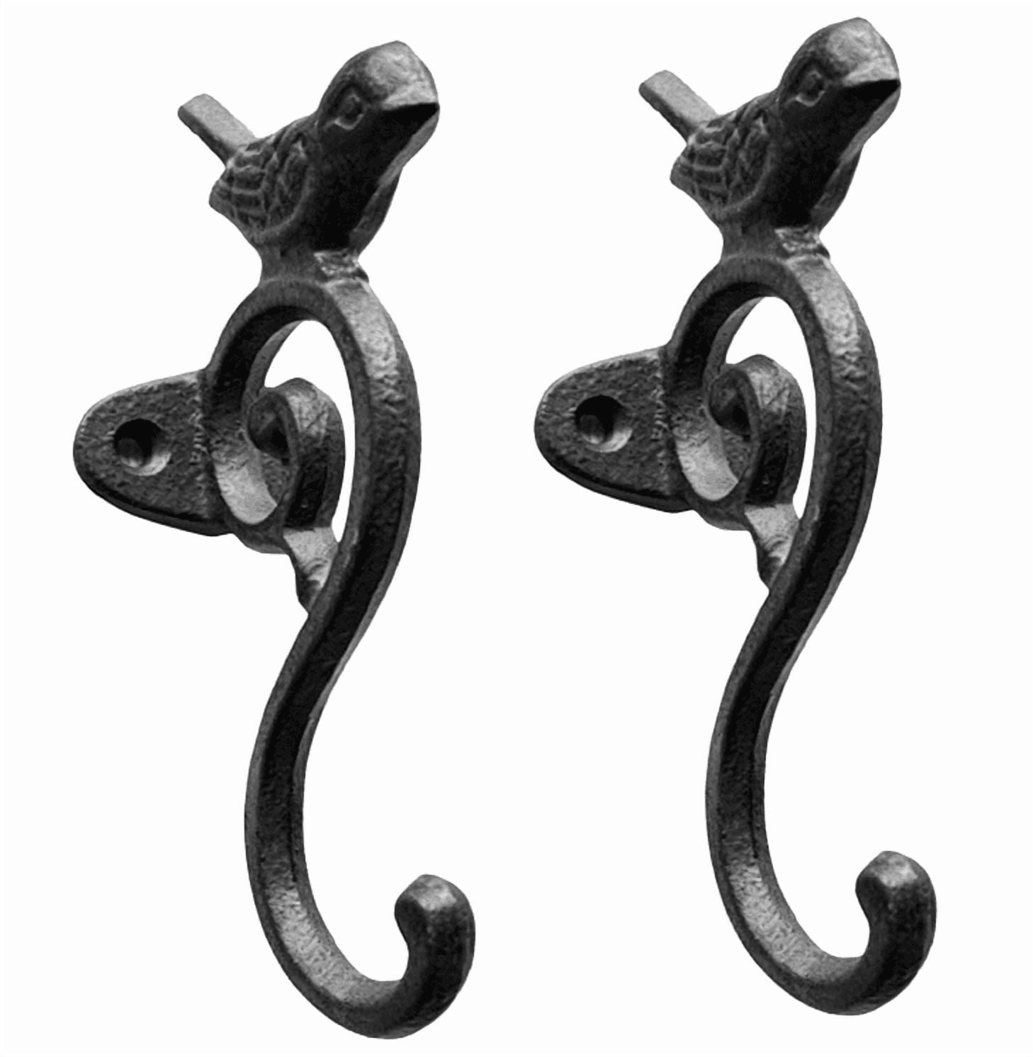 2Pcs Iron Birds Hook, Village Style Fence Decoration Practical Hook for ...