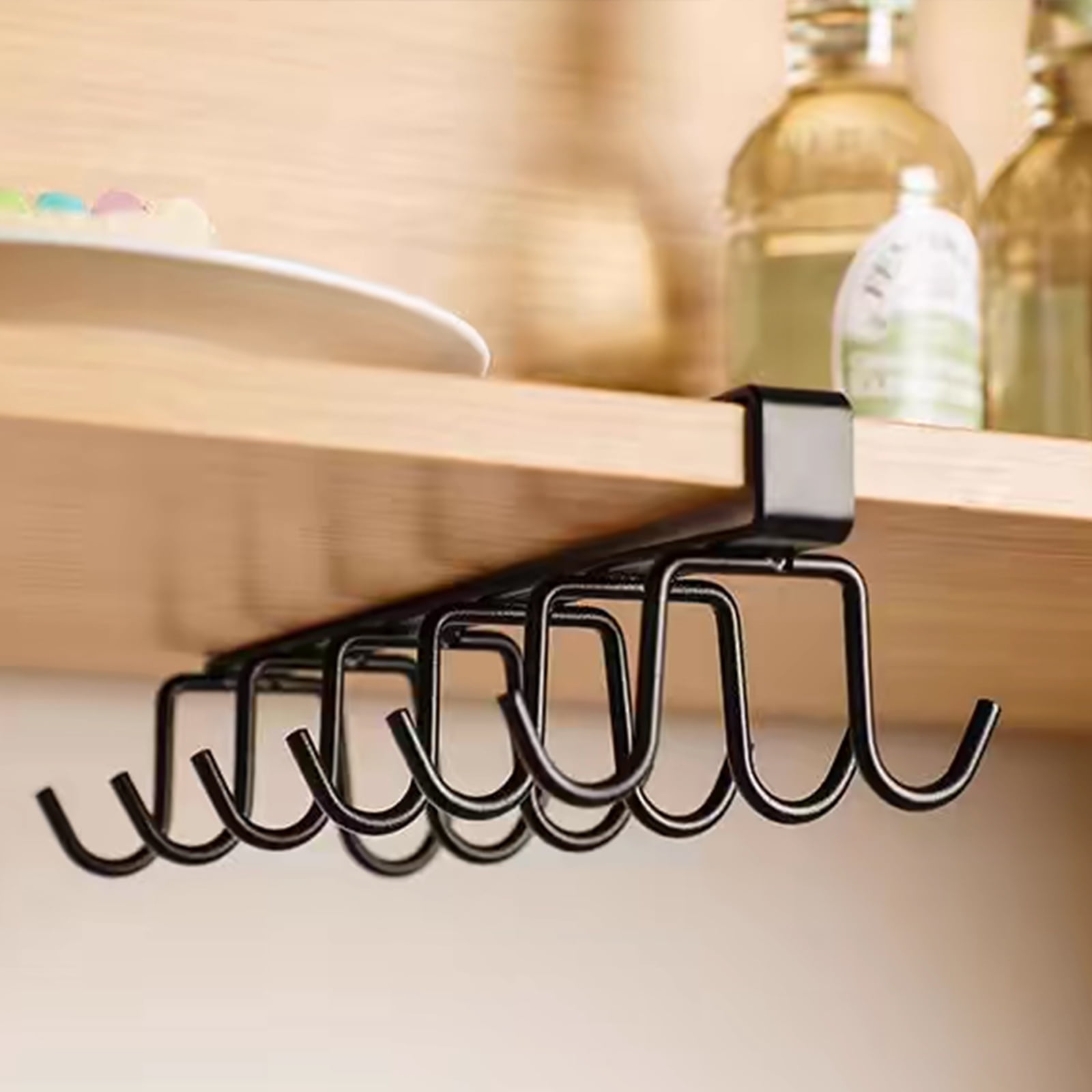 2Pcs Iron Shelf Mug Hanger Double Row Shelf Mug Rack with 12 Hook ...