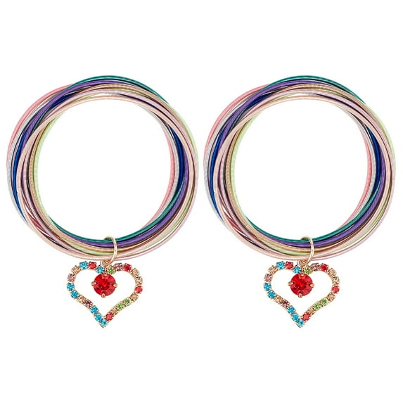 2Pcs Iron Stretch Chains Multi-strand Bracelets Set Guitar String Coil ...